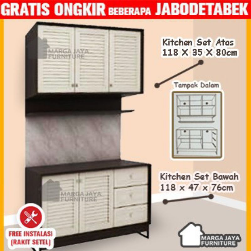 Jual Kitchen Set 3 Pintu Atas Lemari dapur Minimalis Modern | Shopee Indonesia