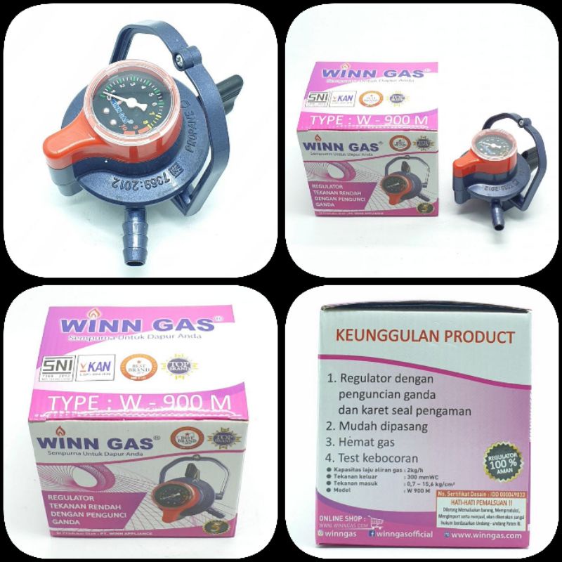 Jual (1KG) REGULATOR GAS WINN GAS W-900M regulator kunci ganda kepala ...