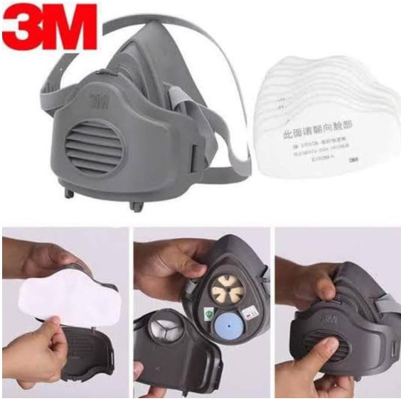 Jual 3M 3200 Masker Respirator Single Cartridge Complete Set 3 In 1 ...