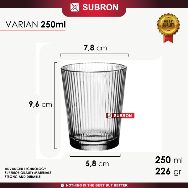 Jual SUBRON Gelas Kaca Tinggi Ripple 250ml 380ml Highball Glass Mojito ...