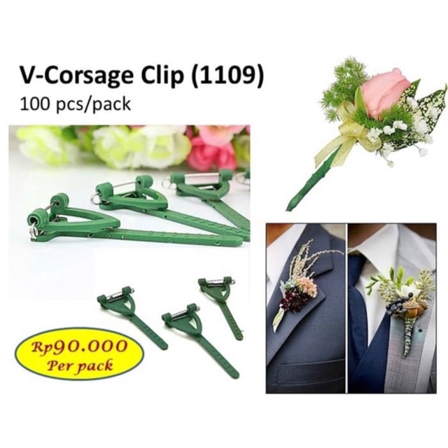 Jual Y corsage clip isi 10 barang florist korsase pengantin korsase ...