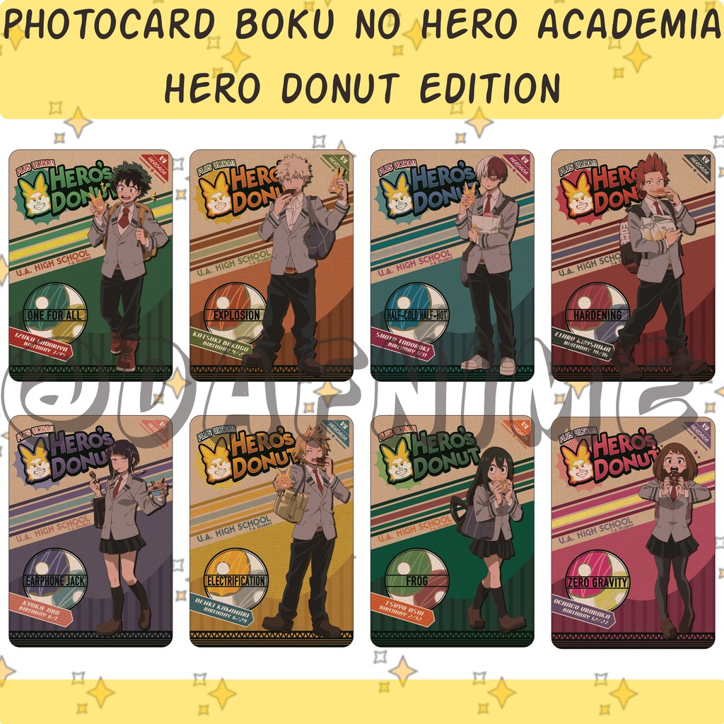 Jual PHOTOCARD ANIME BOKU NO HERO ACADEMIA BNHA HERO DONUT EDITION ...