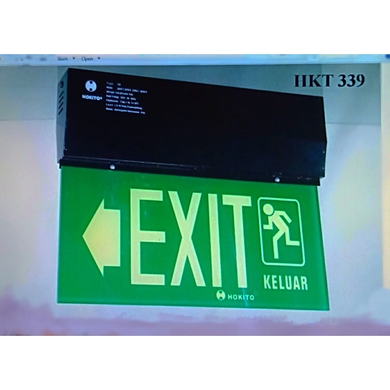 Jual Lampu emergency EXIT KELUAR HKT339 complete with battery Lampu ...