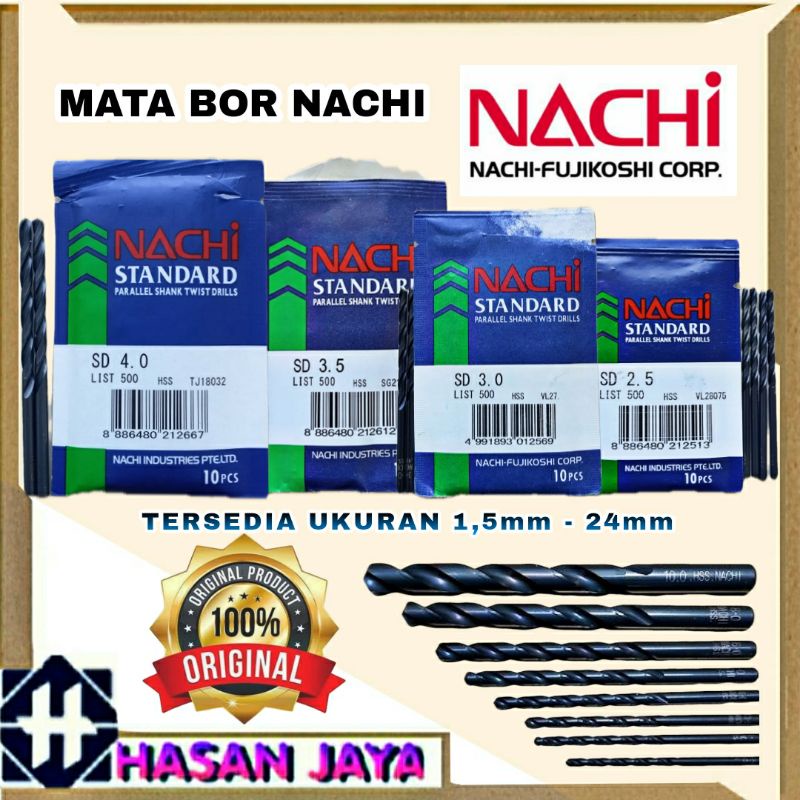 Jual NACHI 1.5 2 2.5 3 3.5 4 4.5 5 5.5 6 8 10 12 MM MATA BOR MATABOR BESI HSS | Shopee Indonesia