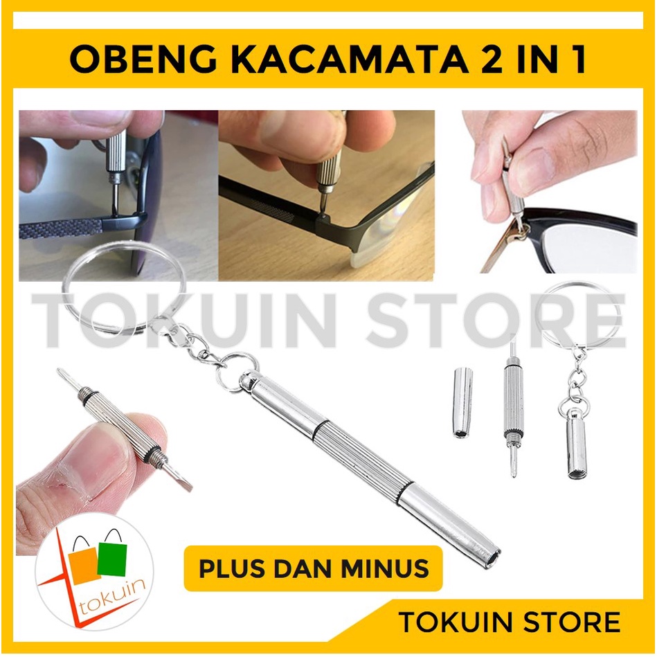 Jual Obeng Kacamata Mini Gantungan Kunci Obeng Kecil Plus Minus ...