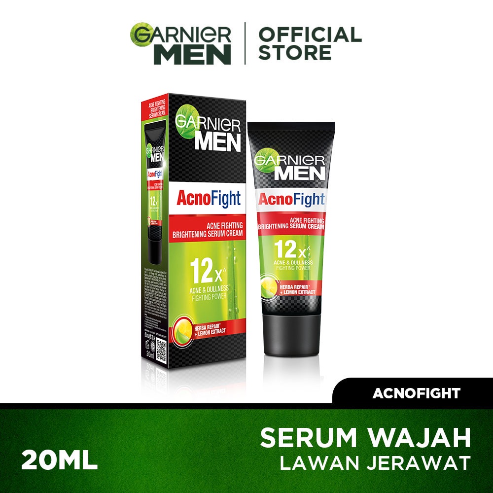 Jual Garnier Men Acno Fight Acne Fighting Brightening Serum Cream Skin Care - 20 ml (Serum Wajah ...