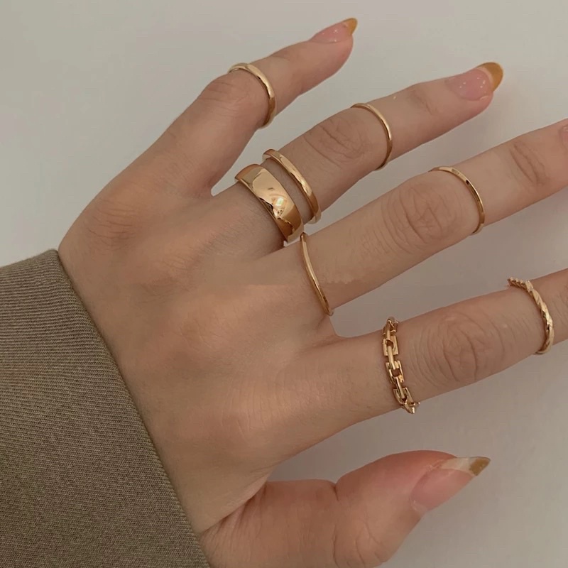 Jual Goldstein set rings (gold, silver, black) | Shopee Indonesia