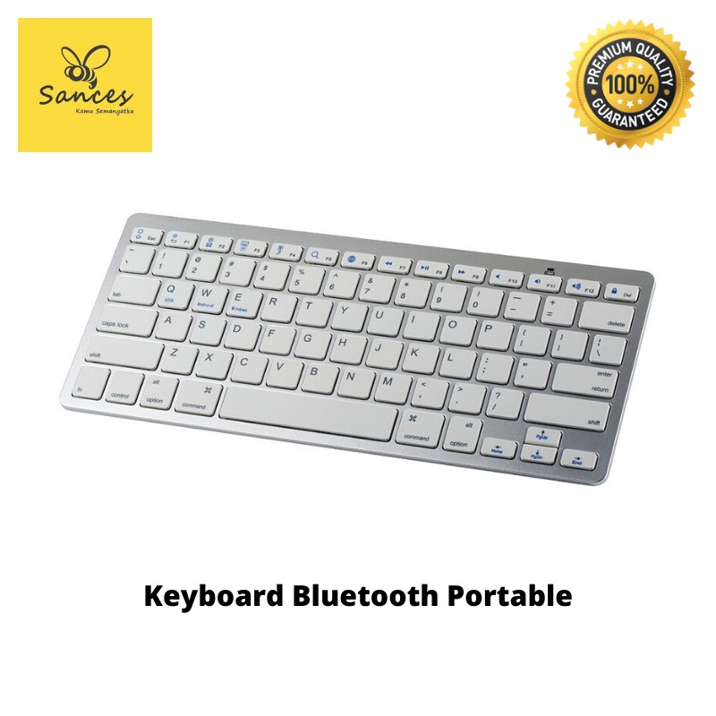 Jual Keyboard Bluetooth Portable Silver | Shopee Indonesia
