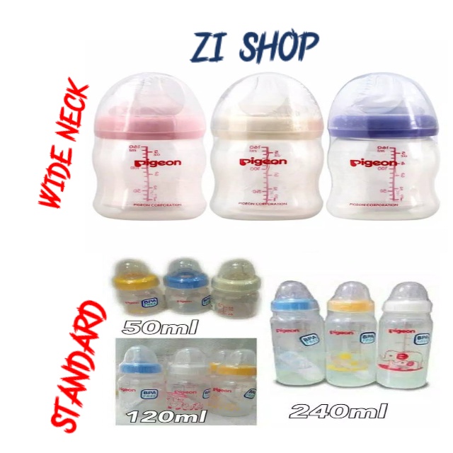 Jual Pigeon Botol Susu Bayi 120ml , 240ml /PIGEON BABY SAFE BOTOL WIDE ...