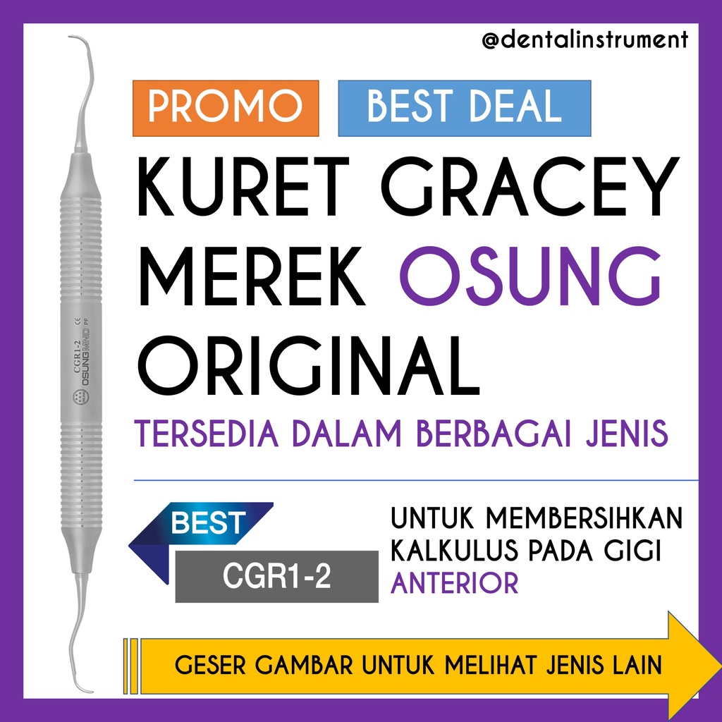 Jual Kuret Gracey Dental / Gracey Curettes Merek Osung Original ...