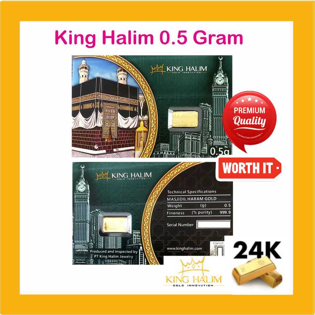 Jual LM Emas Logam Mulia King Halim 0,5 0.5 gram Certieye edisi Kabah ...