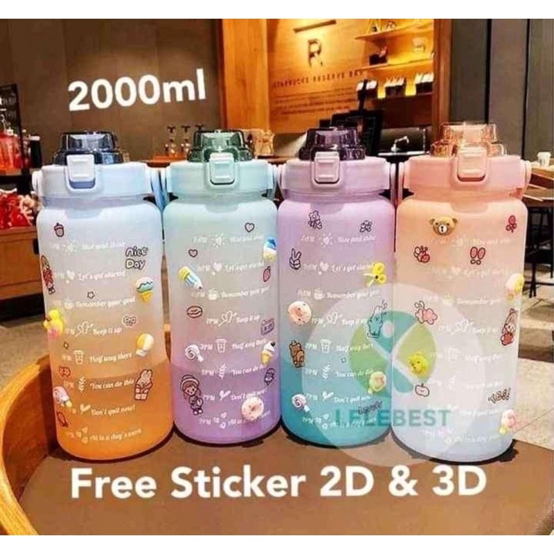 Jual BOTOL VIRAL 2 LITER - BOTOL AIR - BOTOL ANAK-STICKER 2D+3D ...