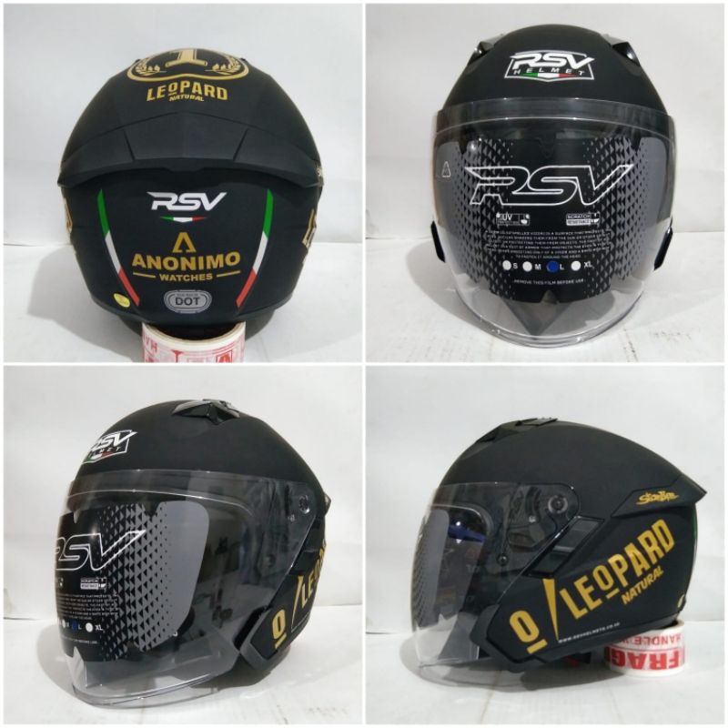 Jual helm RSV SV300 black doff paket stiker LEOPARD ORIGINAL | Shopee ...