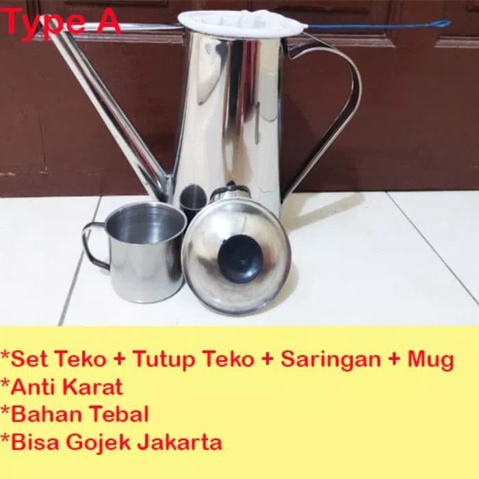 Jual 1 SET TEKO THAI TEA + MUG + SARINGAN TEH TARIK DUM DUM TEBAL MURAH ...