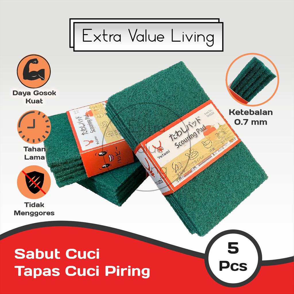 Jual YUTAMI Sabut Cuci Piring Tapas Cuci Piring Spons Cuci Hijau Tebal ...