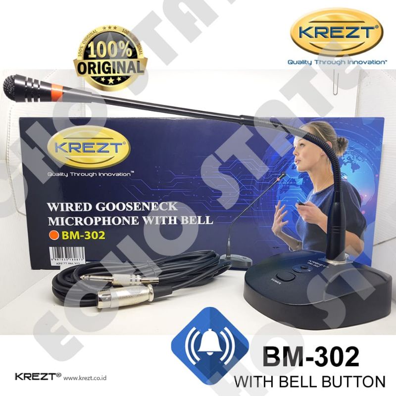Jual MIC MEJA MIMBAR KREZT BM 302 ORIGINAL CONFERENCE PODIUM MICROPHONE ...