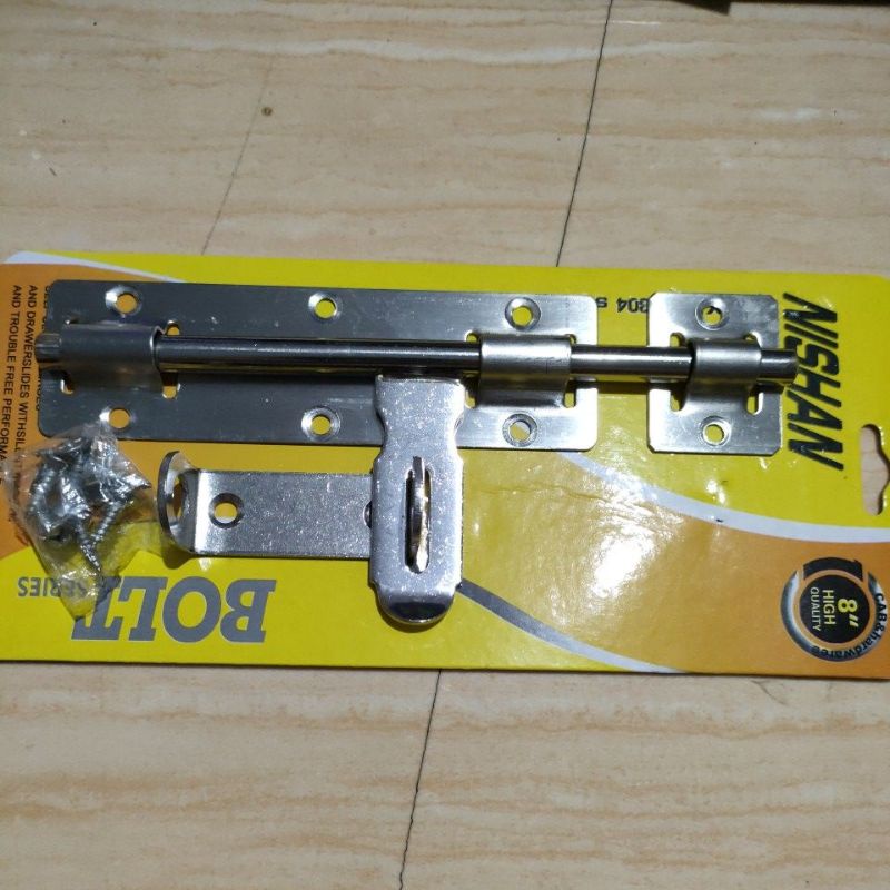 Jual Slot overpal stainless 8 inch Nishan slot pintu + kunci gembok ...