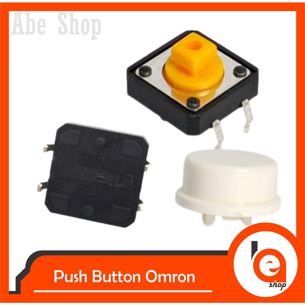 Jual Push Button B3F 4055 12x12x7.3 Omron dengan Tutup Keycap Tactile ...