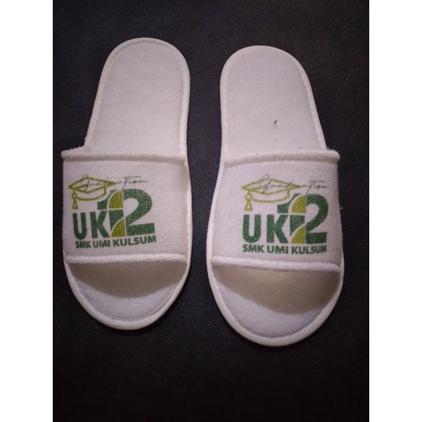 Jual sendal hotel busa sablon bukaan#costum merek#logo#nama | Shopee ...