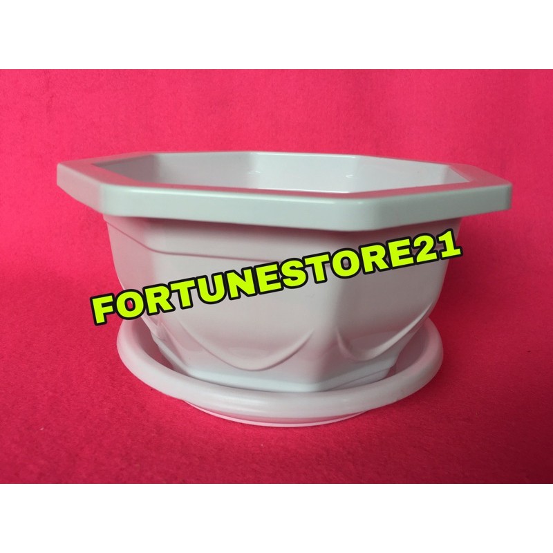 Jual Pot bunga Agape 190 plus tatakan PUTIH untuk tanaman daun, bunga ...