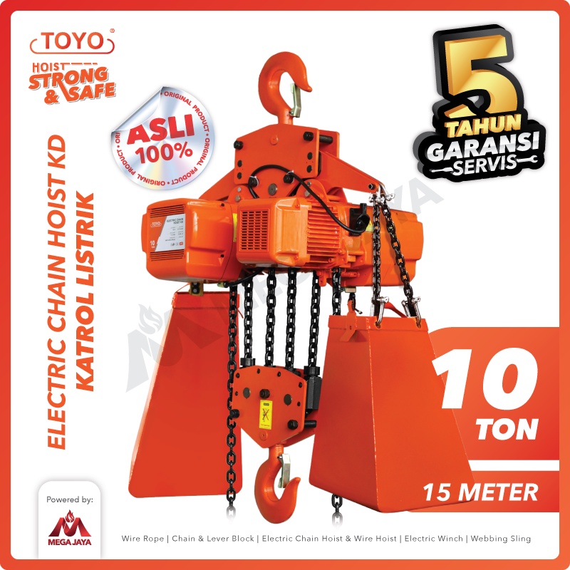 Jual TOYO Electric Chain Hoist 10 Ton x 15 Meter KD Series | Shopee ...