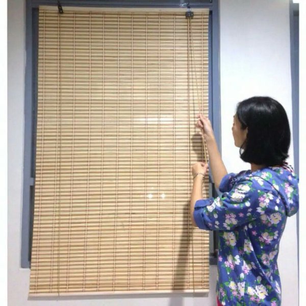 Jual Tirai Bambu Gulung Ukuran 50cm X 100cm Original Tirai Gulung Tirai Jendela DEKORASI Ruang ...