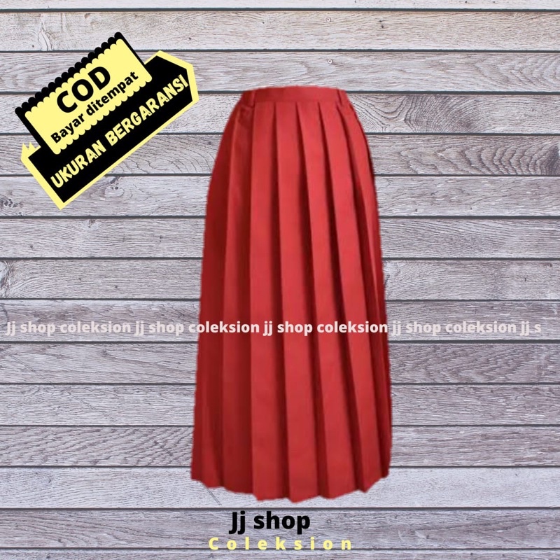 Jual SERAGAM SEKOLAH ROK SD PANJANG MERAH REMPEL LIPIT FUEL SERAGAM ANAK SD MERAH ROK SD ROK ...