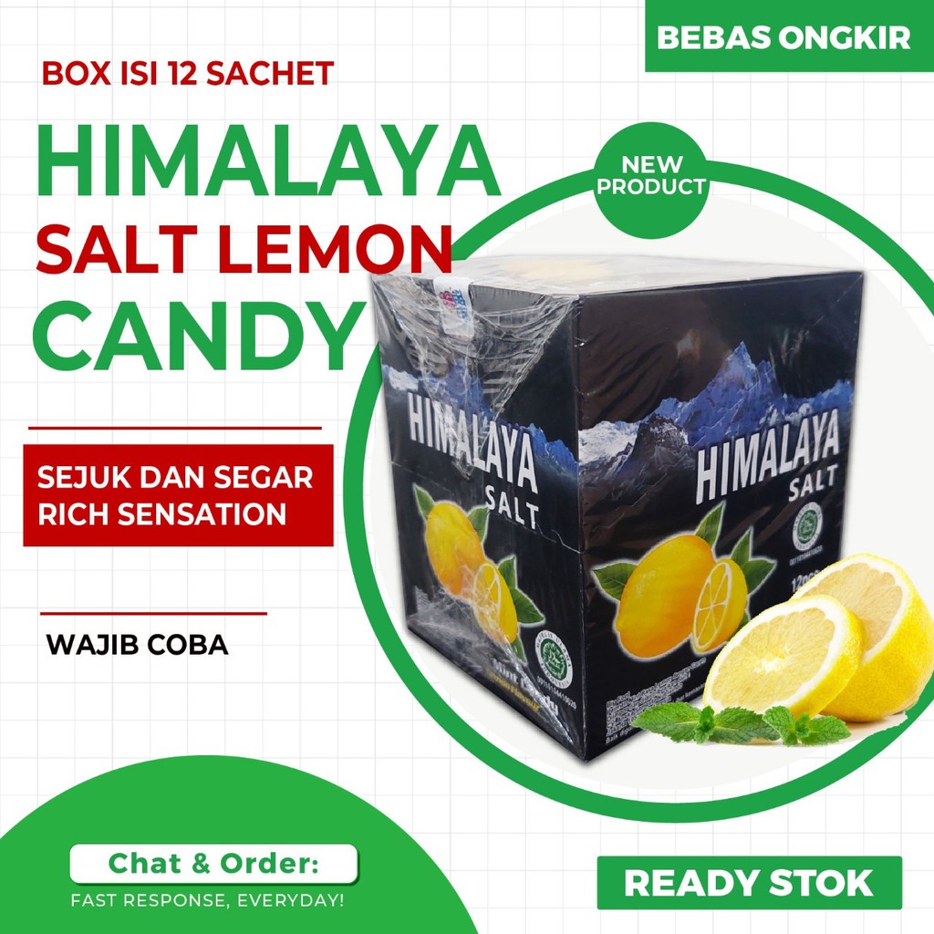 Jual Himalaya Salt candy /permen segar mint rasa lemon BOX -Anti ...