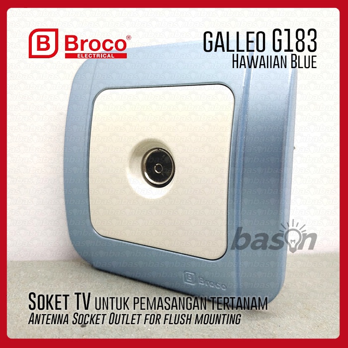 Jual BROCO Galleo Blue / Biru G183 | Antenna Socket Outlet - Colokan TV ...