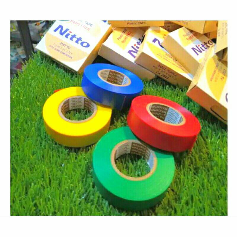 Jual NITTO ISOLASI LISTRIK, KABEL MOTOR WARNA KUNING/MERAH/BIRU/HIJAU ...