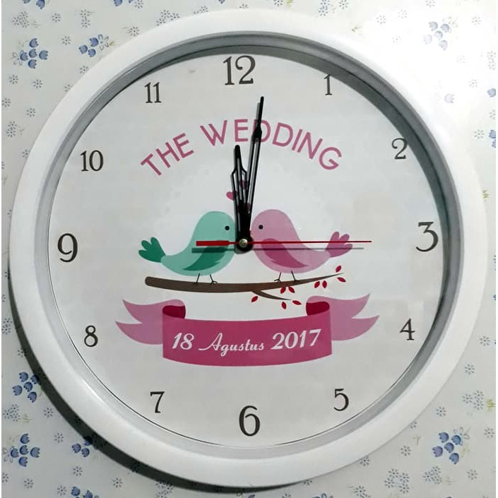 Jual Souvenir Jam Dinding Custom Foto Gambar Logo D-32cm - Hitam ...