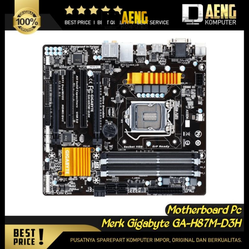 Jual Motherboard Mainboard Mobo Pc Merk Gaming Merk Gigabyte H97M D3H ...