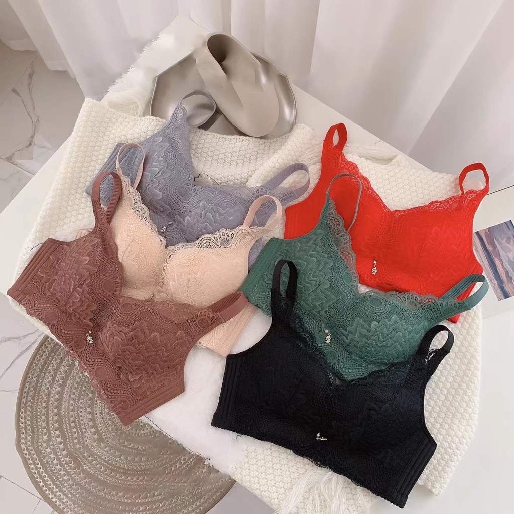 Jual RV® Push Up Bra Seksi Seamless Tanpa Tali Bahan Renda Lace Nilon ...