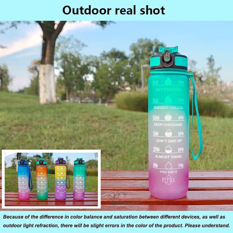 Jual [COD] BOTOL MOTIVASI GRADASI PASTEL 1 LITER/BOTOL TRITAN/QUIFIT ...