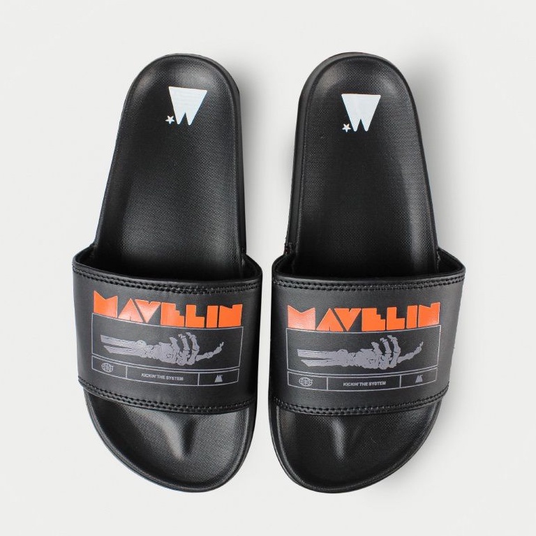 Jual Mavelin - Oranye Mavelin White | Slippers Slide | Sandal Pria ...