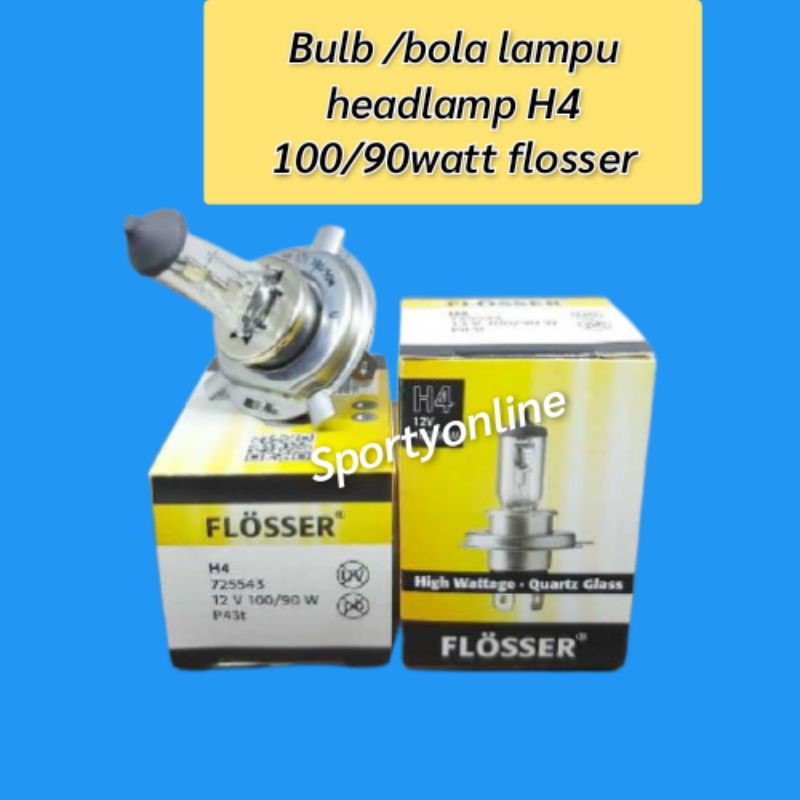 Jual Lampu bulb bola lampu tipe h4 100/90 Watt atau 60/55 watt headlamp ...