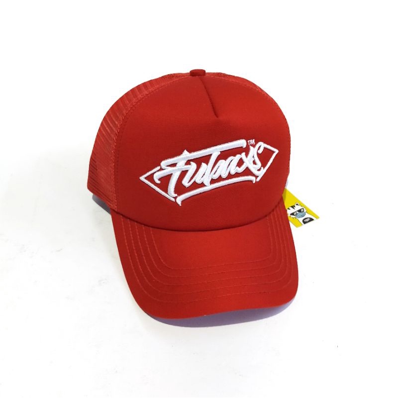 Jual Topi trucker hats FUBAXS_MRCH Topi pria Bordil timbul full merah ...