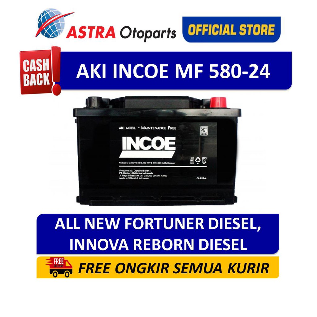 Jual Aki INCOE MF 580-24 - Utk Innova Reborn, All New Fortuner (Diesel) | Shopee Indonesia