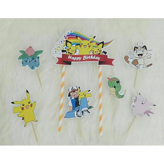 Jual Topper pokemon topper happy birthday hiasan kue topper puding ...