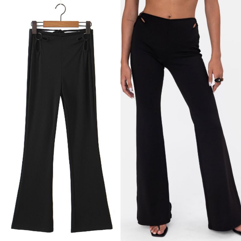 Jual Black Waist Strap Pants 64942 (SALE) | Shopee Indonesia