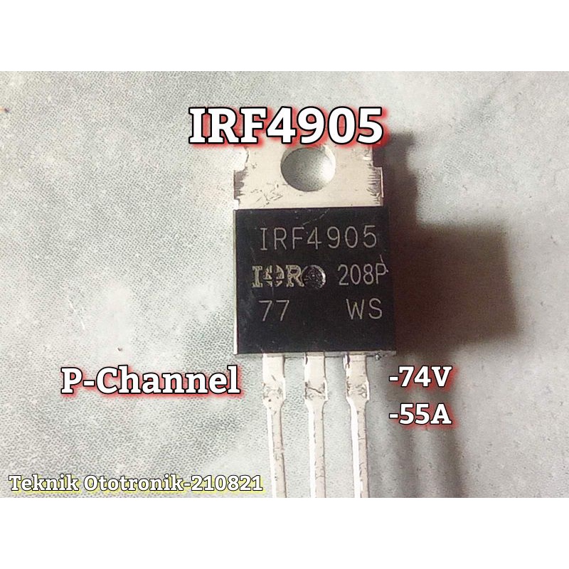 Jual IRF4905 P Channel Mosfet IRF 4905 55V 75A cocok untuk wiring ...