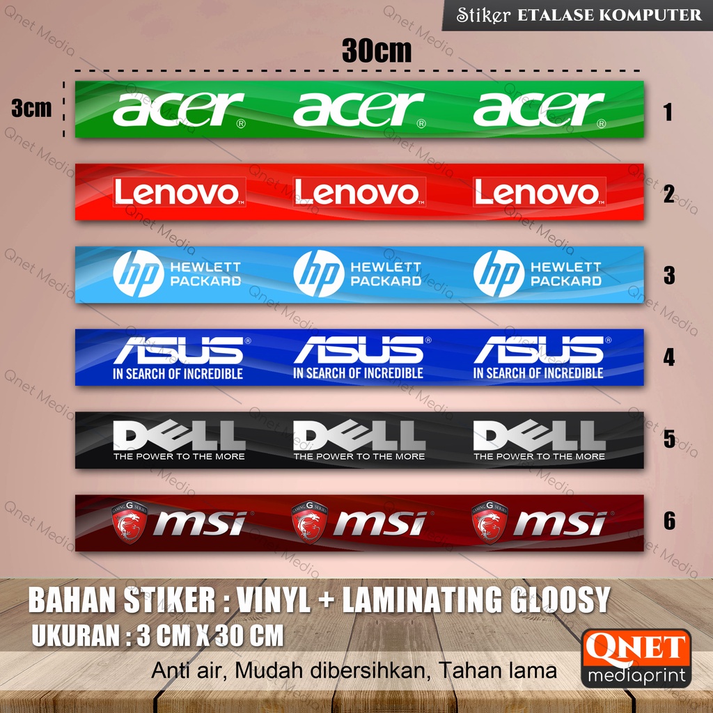 Jual STIKER ETALASE KOMPUTER LOGO + LAMINATING GLOSSY | Shopee Indonesia