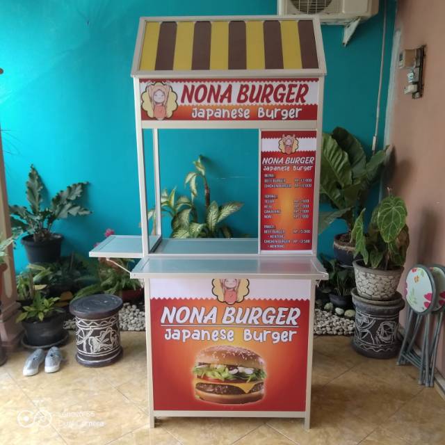 Jual Booth Gerobak Lipat UK 80 atap simpel | Shopee Indonesia