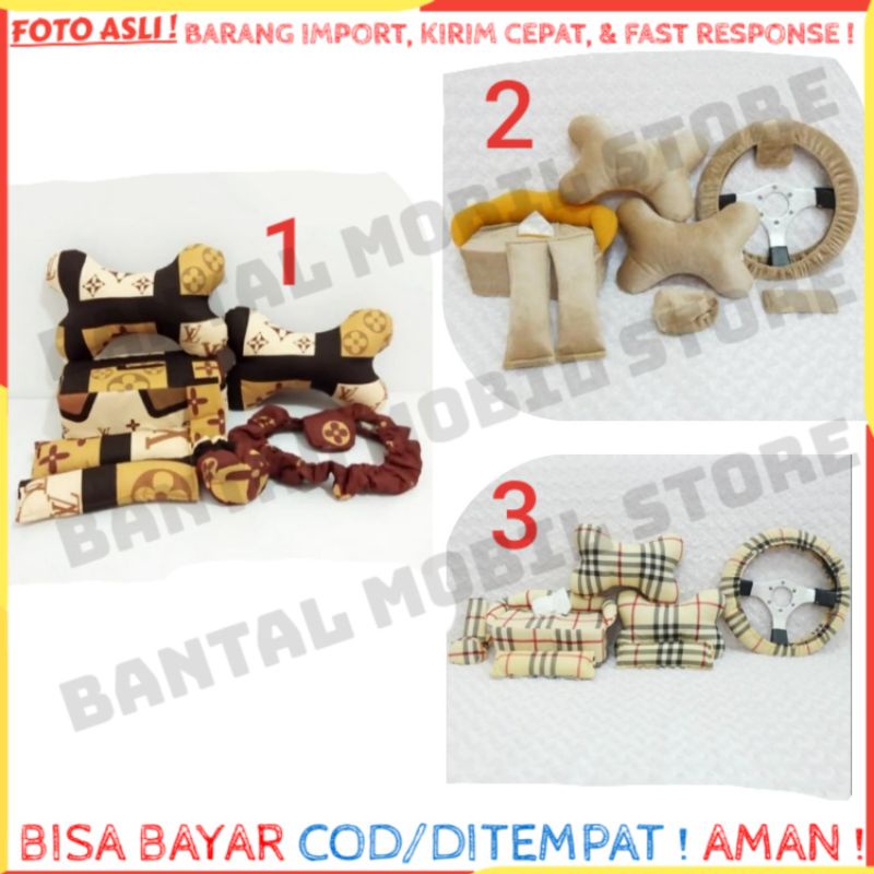 Jual SET CAR BANTAL HEADREST SANDARAN KEPALA LEHER JOK TISU TISSU TISUE ...