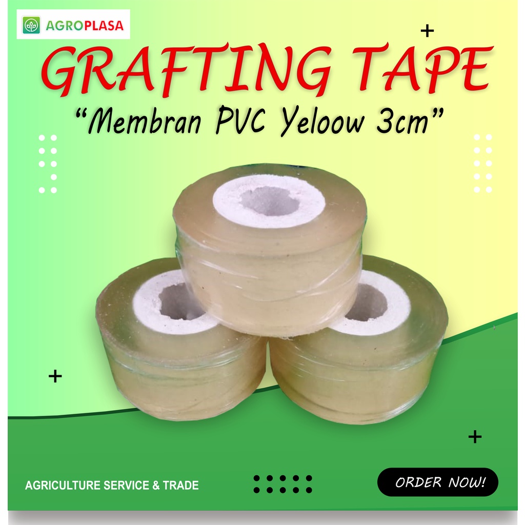 Jual Grafting Tape/Membran PVC-Yellow 3cm - Plastik Okulasi | Shopee Indonesia