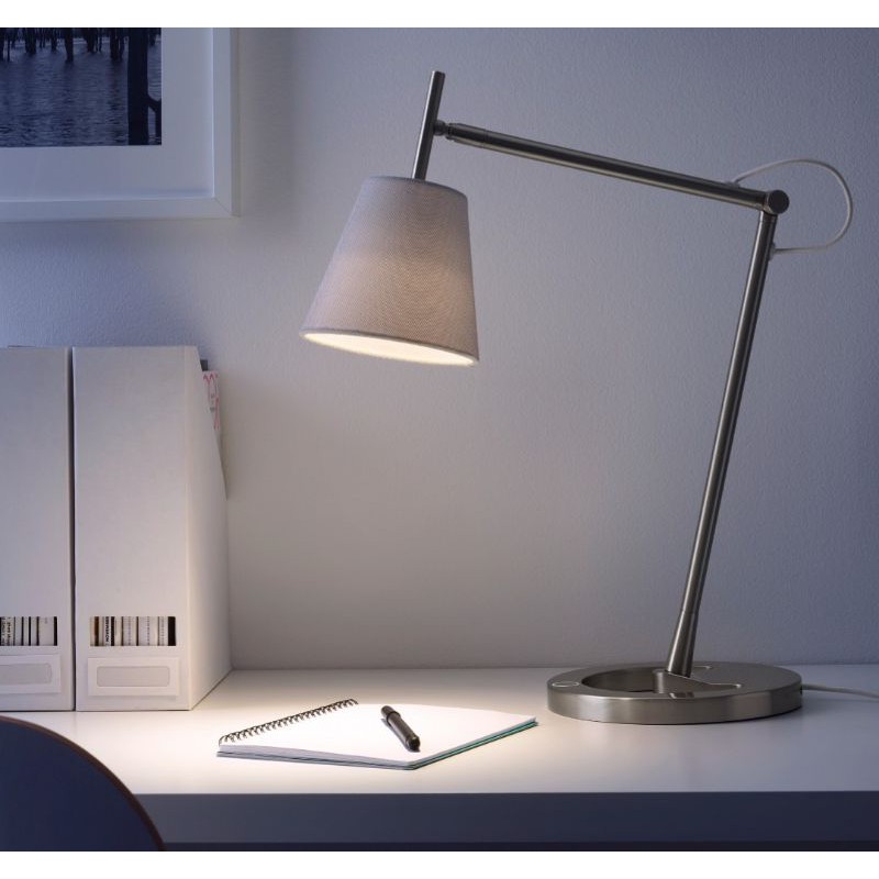 Jual IKEA - NYFORSLampu kerja, dilapisi nikel putih/table lamp/lampu ...