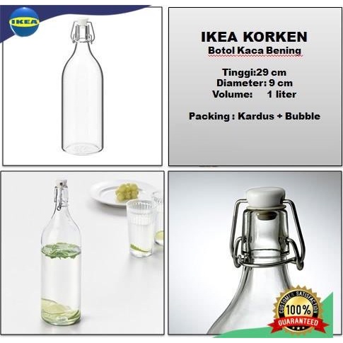 Jual Botol Kaca Air Minum Botol Kaca Bening 1 Liter / Botol dengan ...