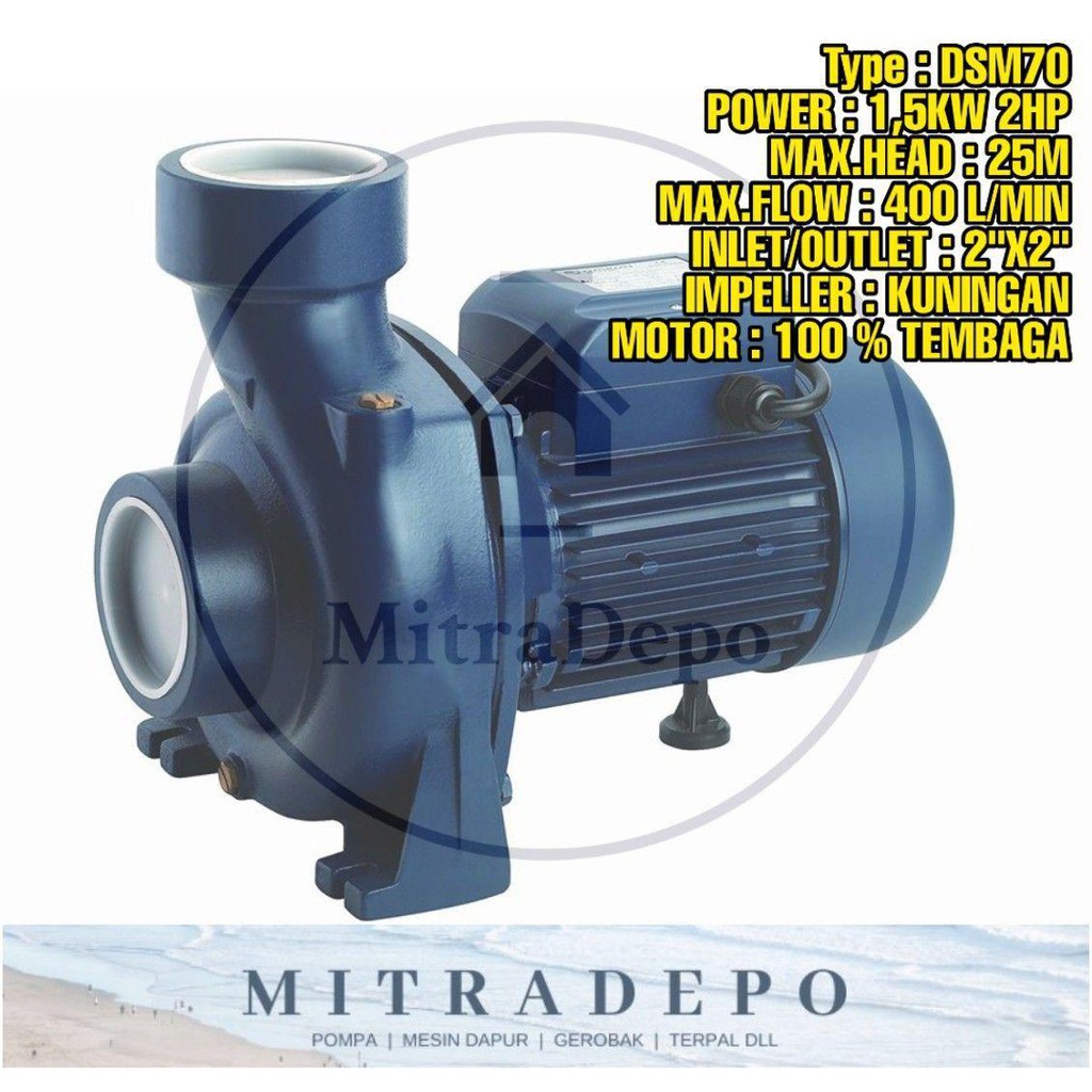 Jual POMPA BOOSTER / POMPA DORONG PENDORONG DSM70 1,5kw/2HP 2"OUTLET ...