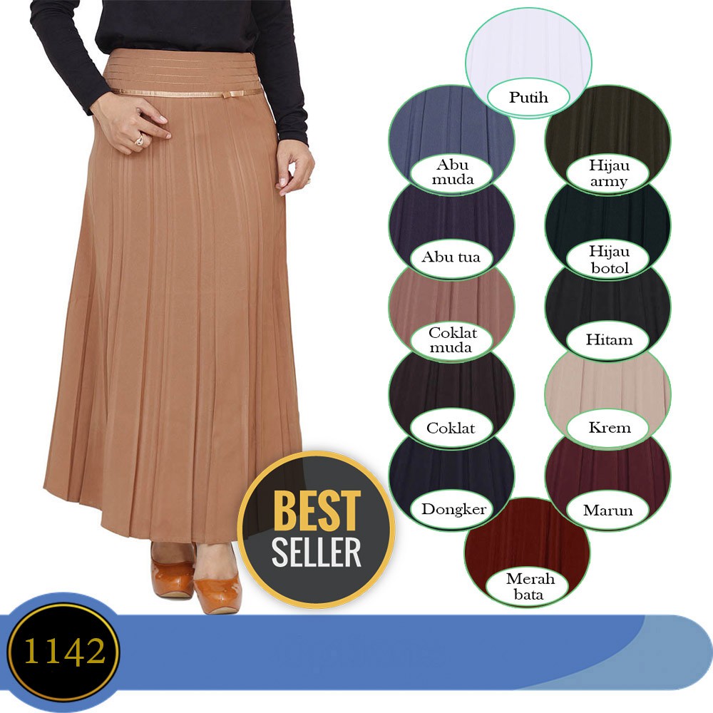 Jual Rok Kantor Wanita - Rok Kerja Panjang - Rok Kerja Plisket - Rok ...