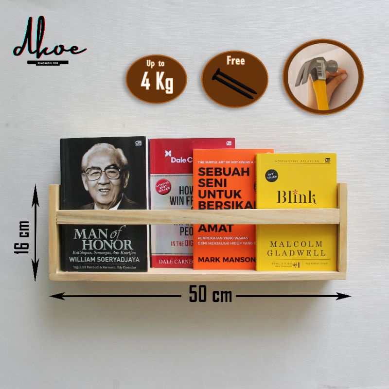 Jual [Dkoe] Rak Dinding Buku Aesthetic Minimalis Rak dinding tempel Rak ...